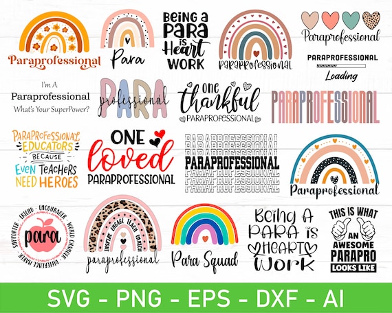Paraprofessional Svg Para Svg Eps Dxf Ai Png Files for - Etsy