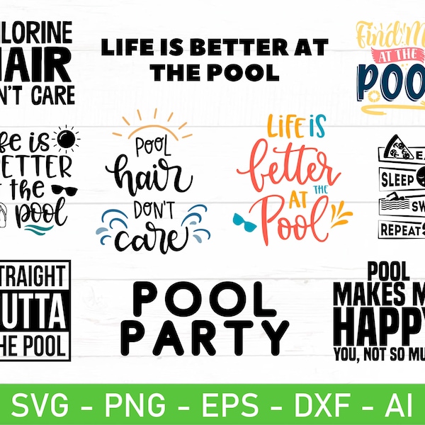 Pool Svg - Etsy