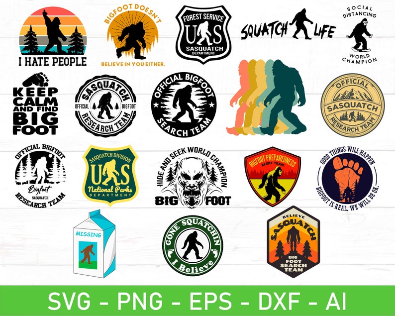 Bigfoot Svg Bundle Big Foot Svg Sasquatch Cricut Sasquatch - Etsy