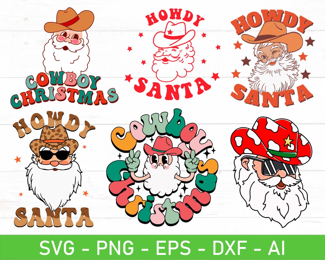 Cowboy Santa SVG Howdy Santa Svg Western Christmas Svg - Etsy
