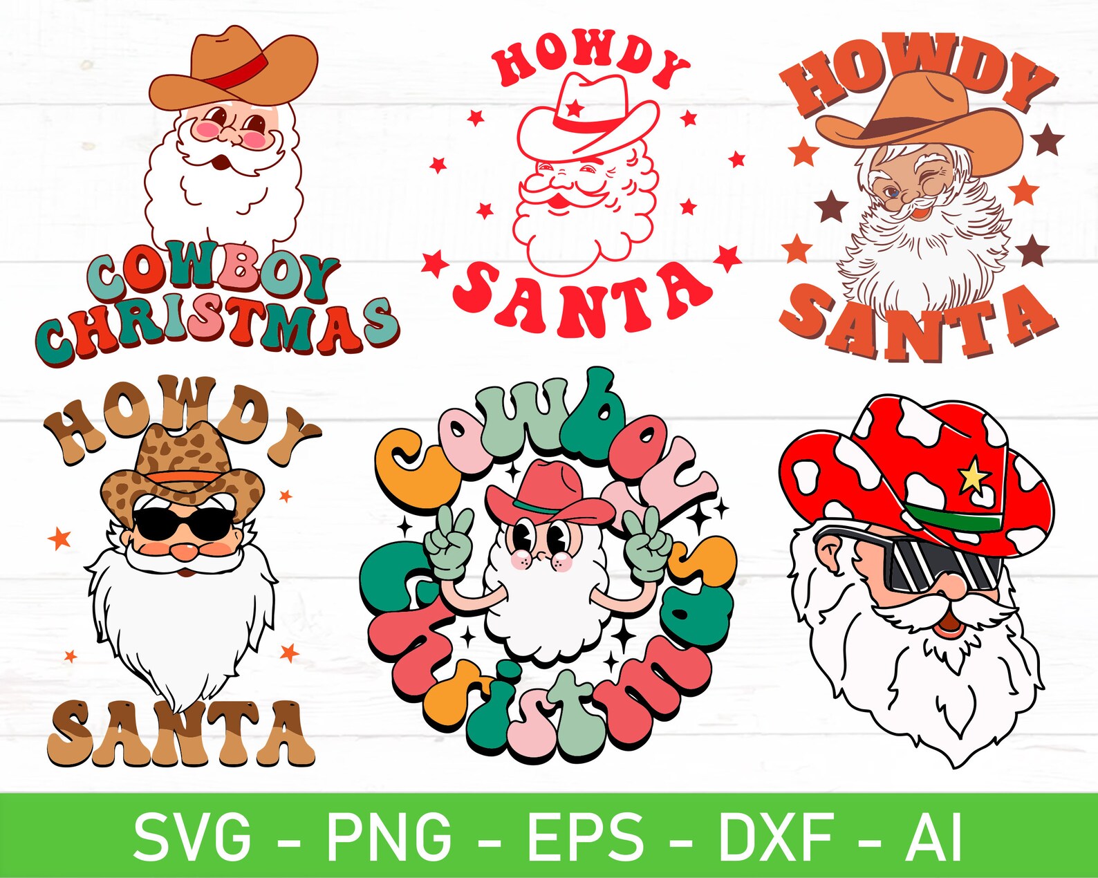Cowboy Santa SVG Howdy Santa Svg Western Christmas Svg - Etsy