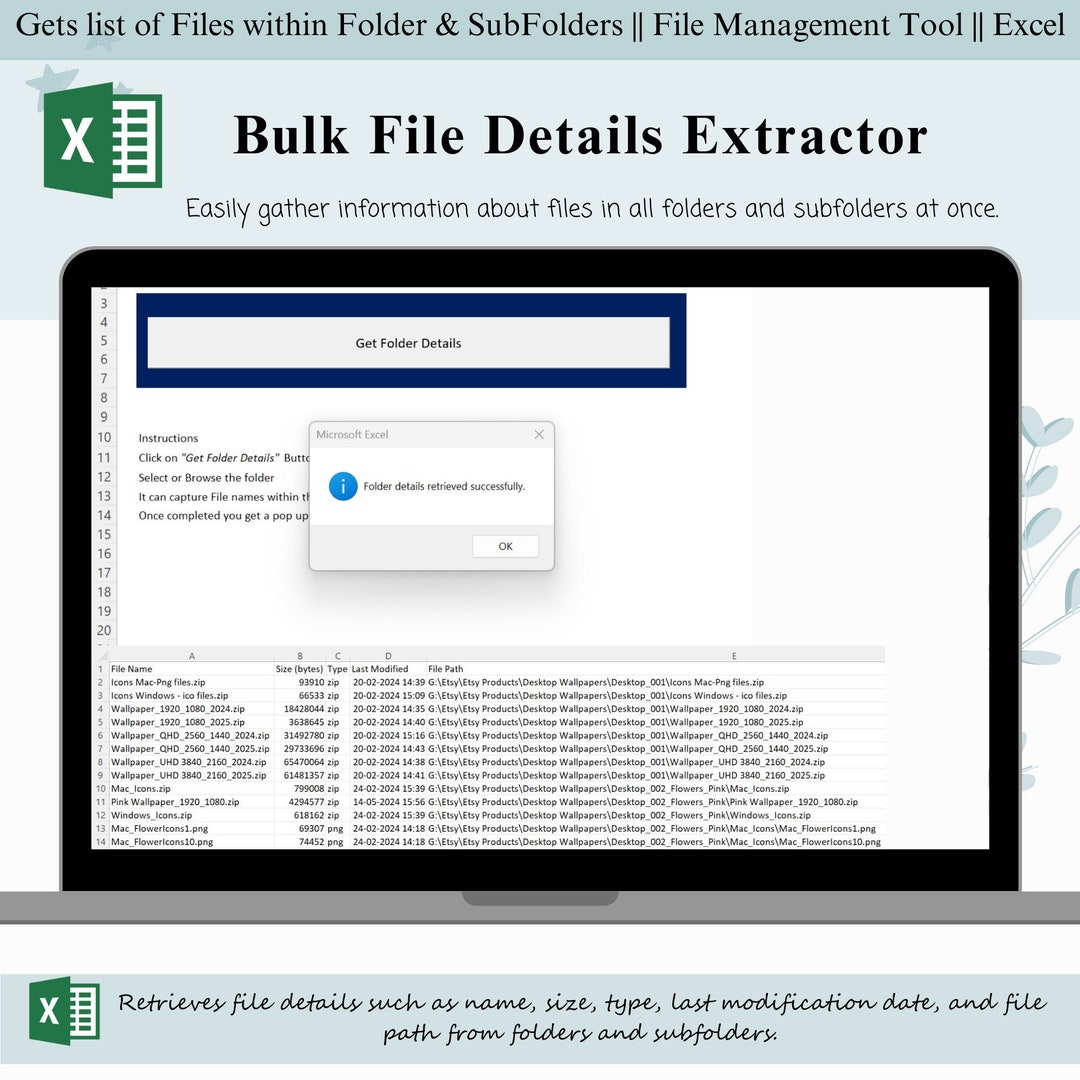 Automatic Get File List for Small Business Folder Detail Extractor VBA ...