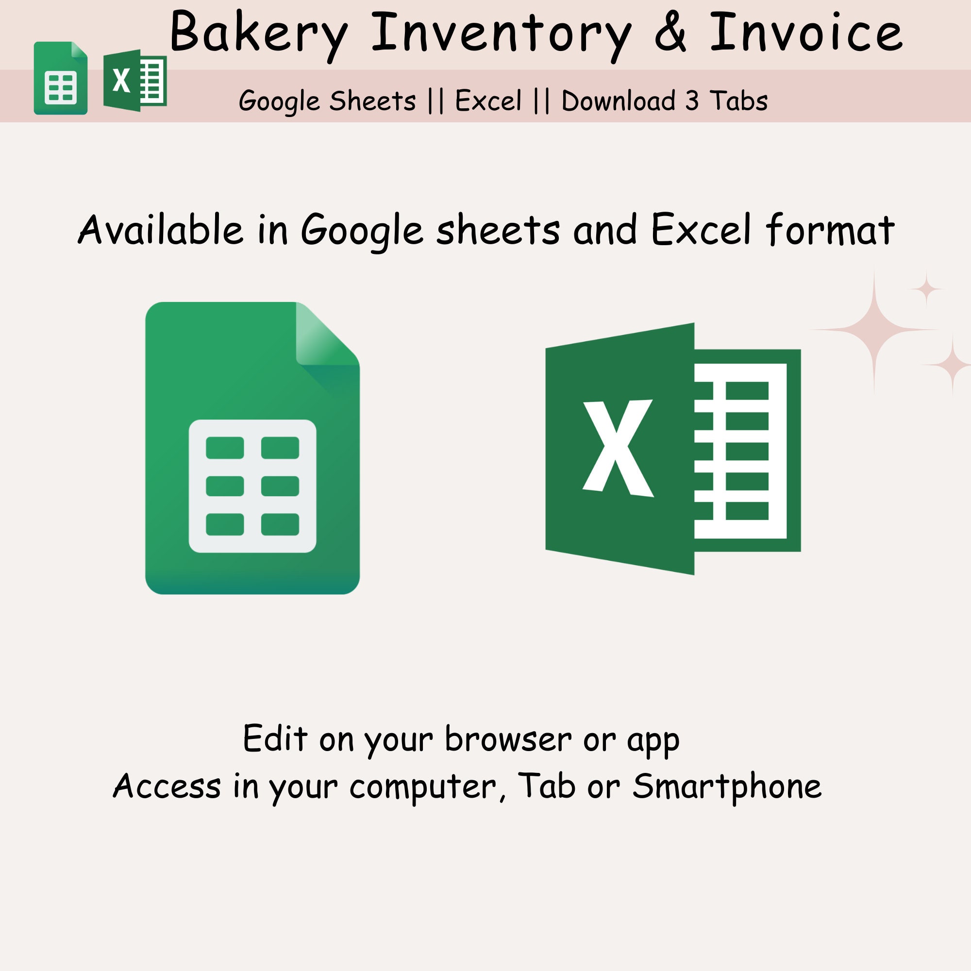 Plantilla de factura de panadería Excel Hojas de cálculo para negocios ...
