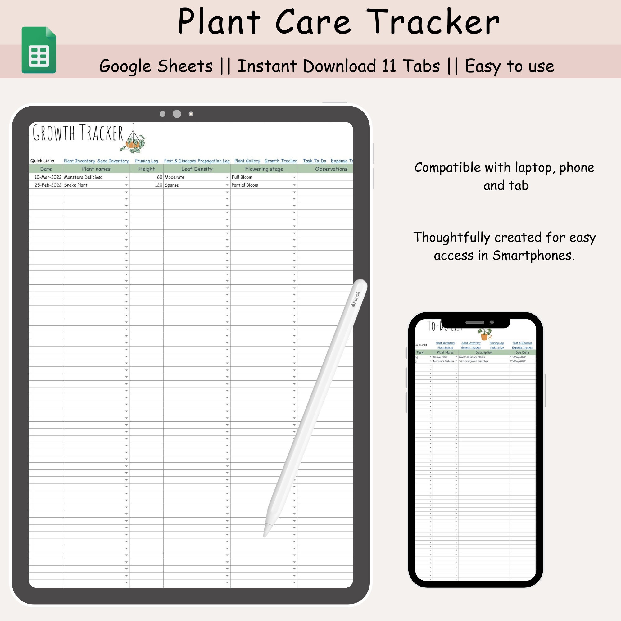Garden Planner Google Sheet House Plant Tracker Herb Garden Planner ...
