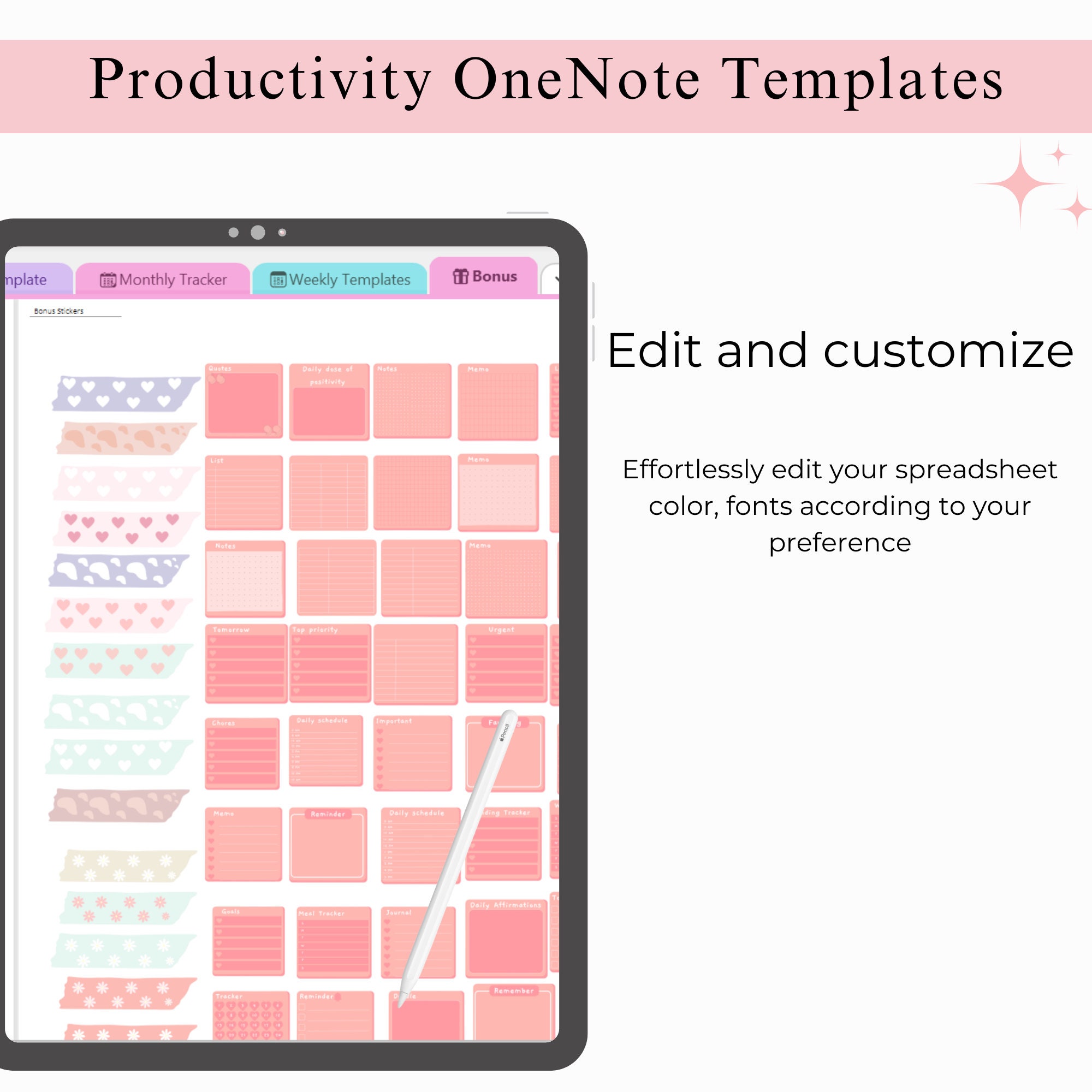 Onenote Template for Students One Note College Planner, Android Planner ...