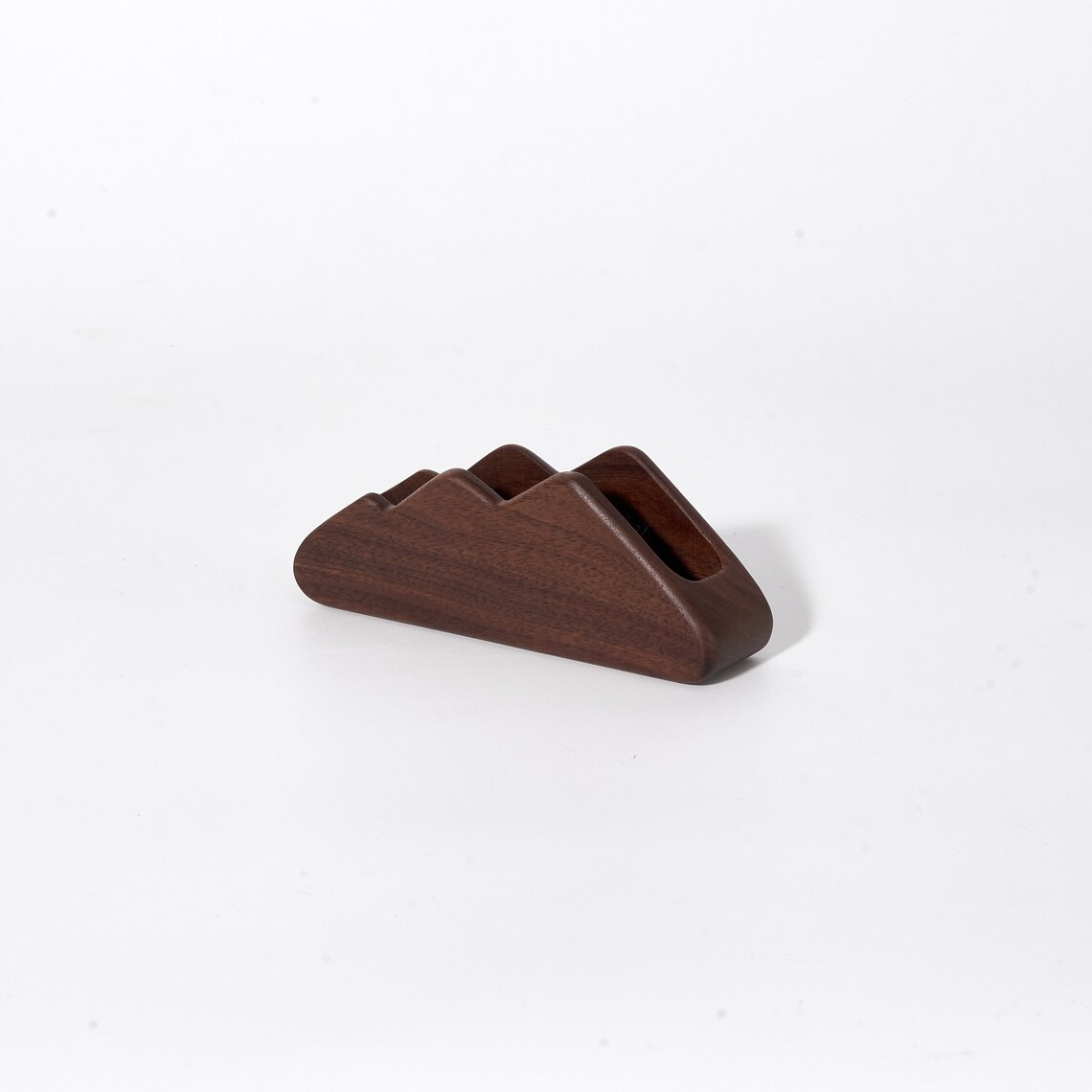Mokusei Handcrafted Wooden Name Card Place Holder: Business Card Holder ...