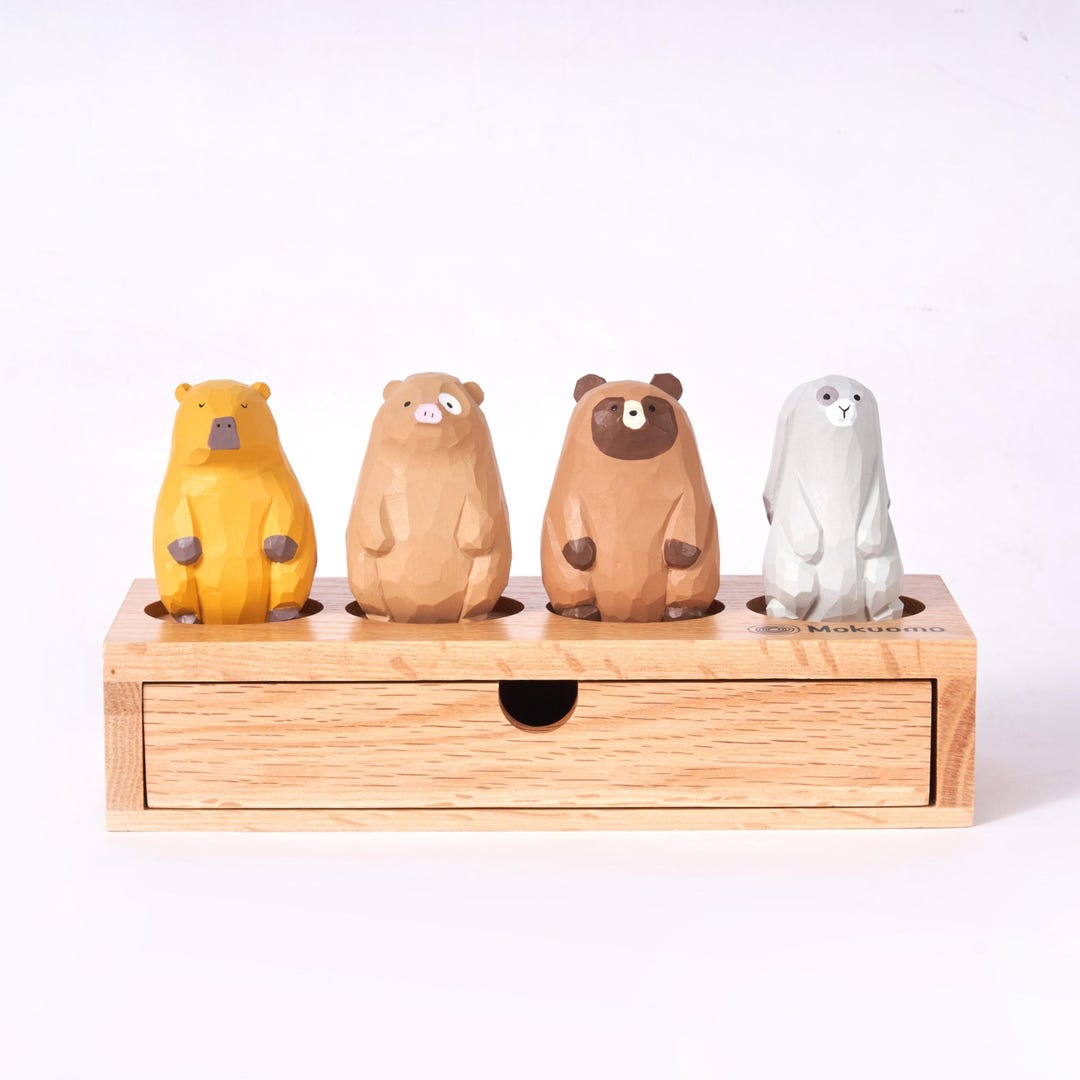 Piri Piri Sculpture Family With Display Box, Wooden Figurine, Home ...