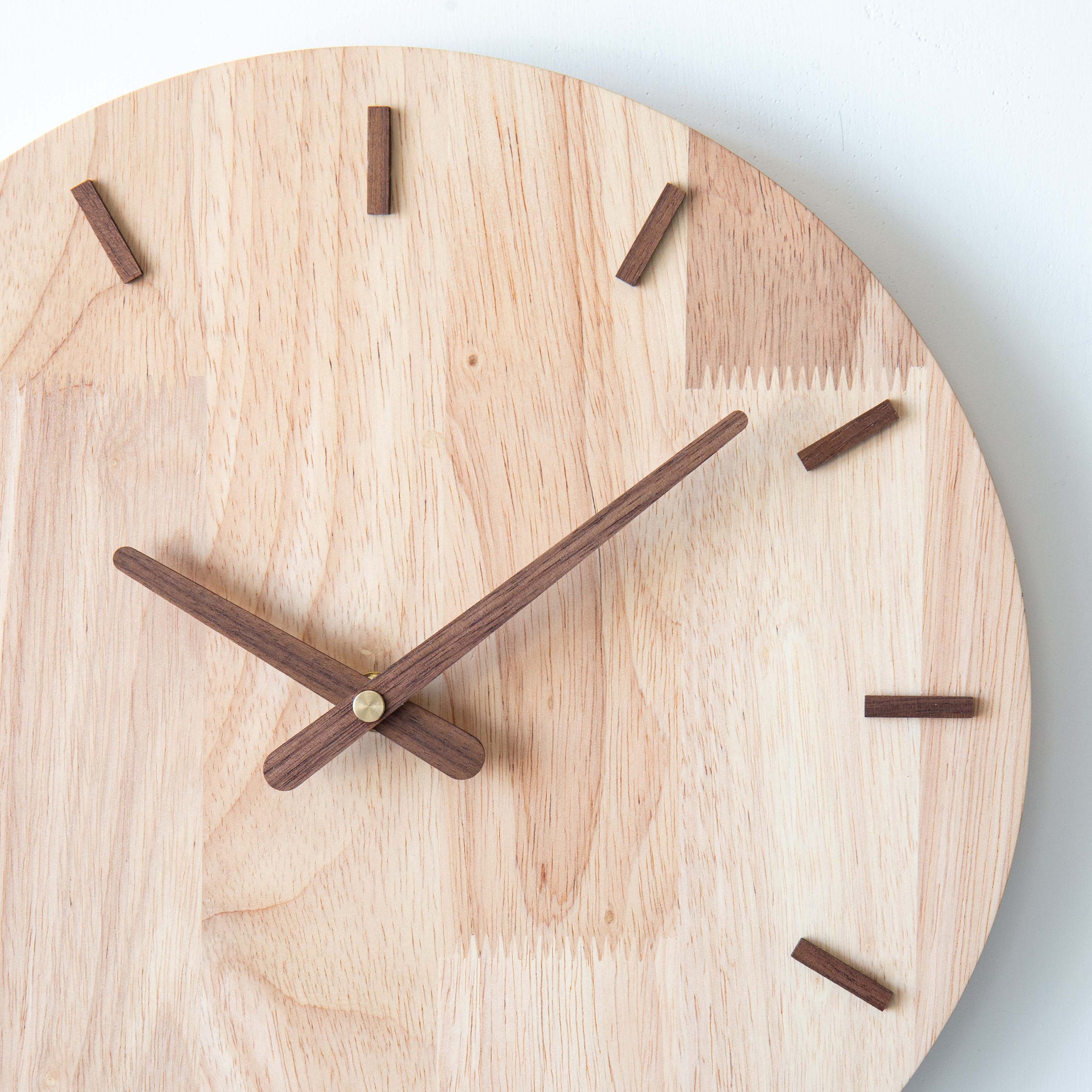 Handmade Rubberwood Artisan Clock, Wooden Clock Wall Decor, Wooden ...
