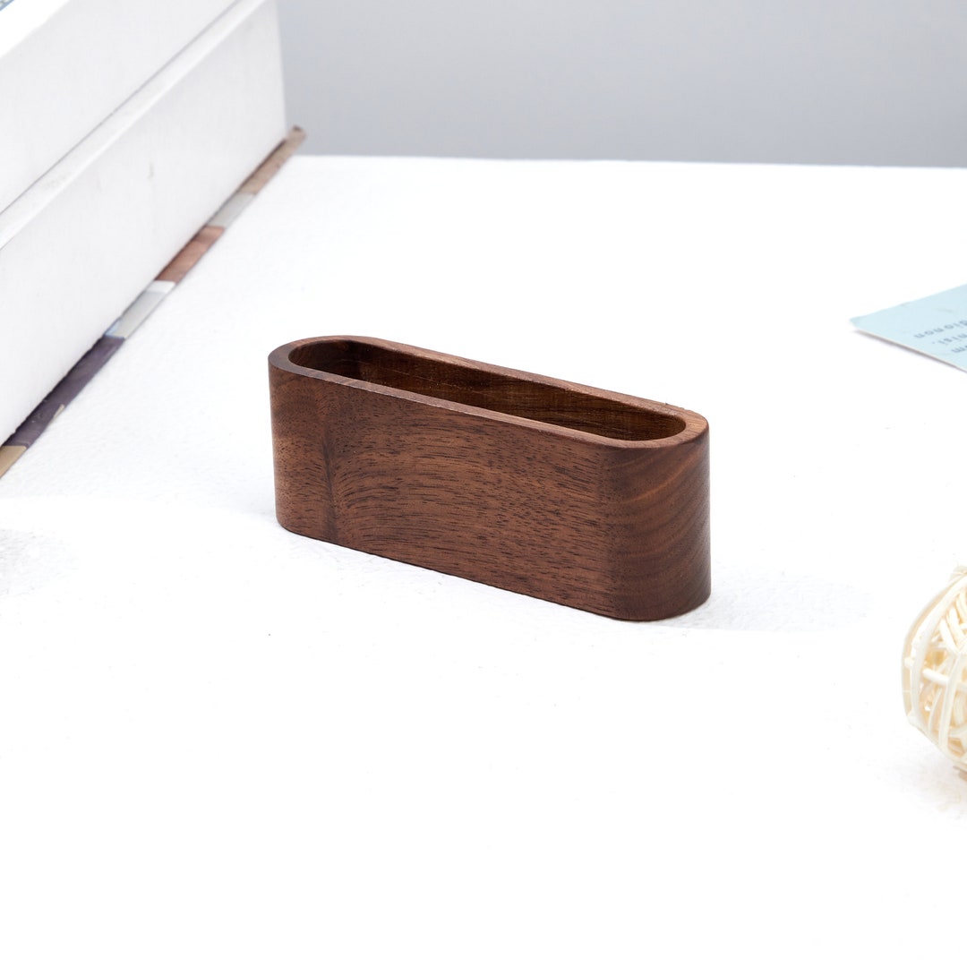 Mokuua Handcrafted Wooden Name Card Place Holder: Business Card Holder ...