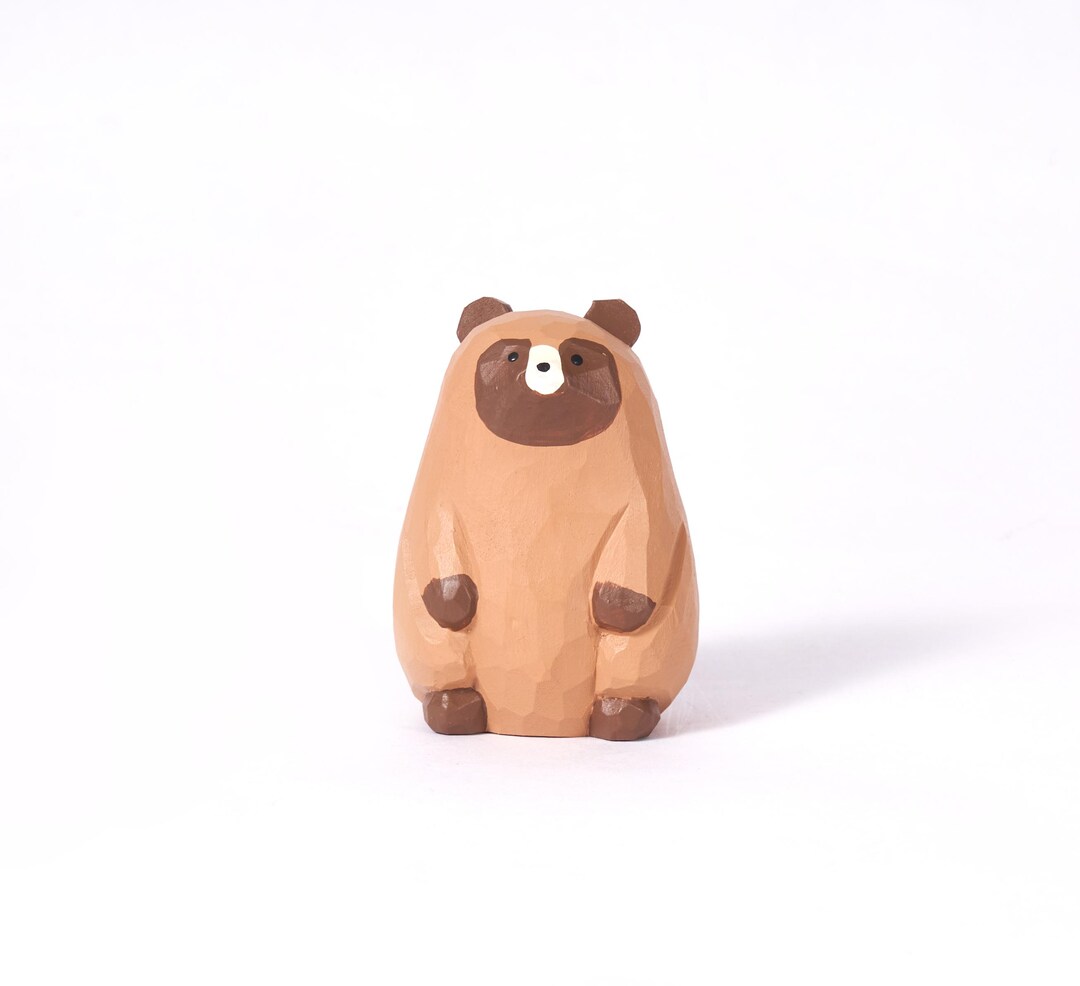 Piri Piri Carved Wooden Tanuki | Wooden Figurine | Home Decor Sculpture ...