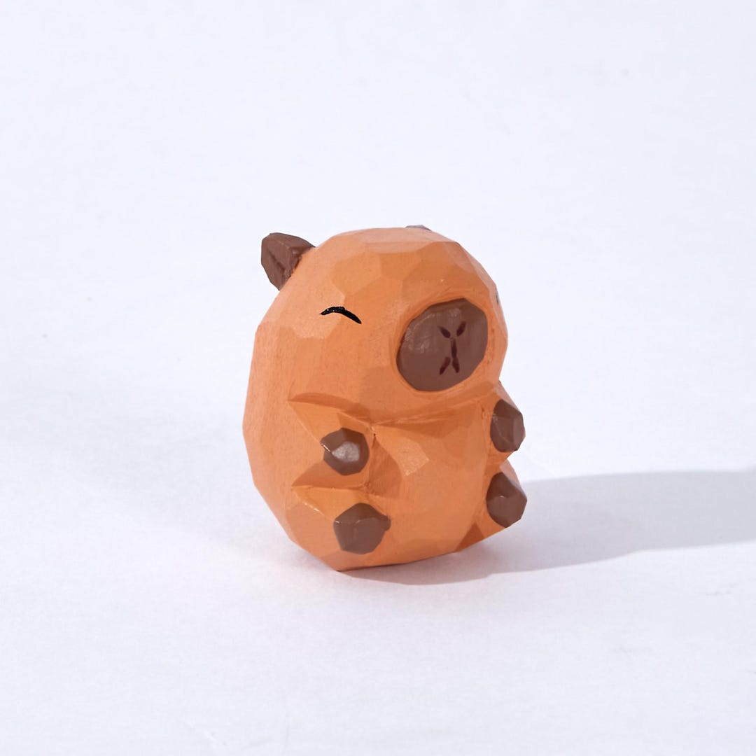 Caby Carved Wooden Chubby Capybara Wooden Figurine Home Decor Sculpture ...