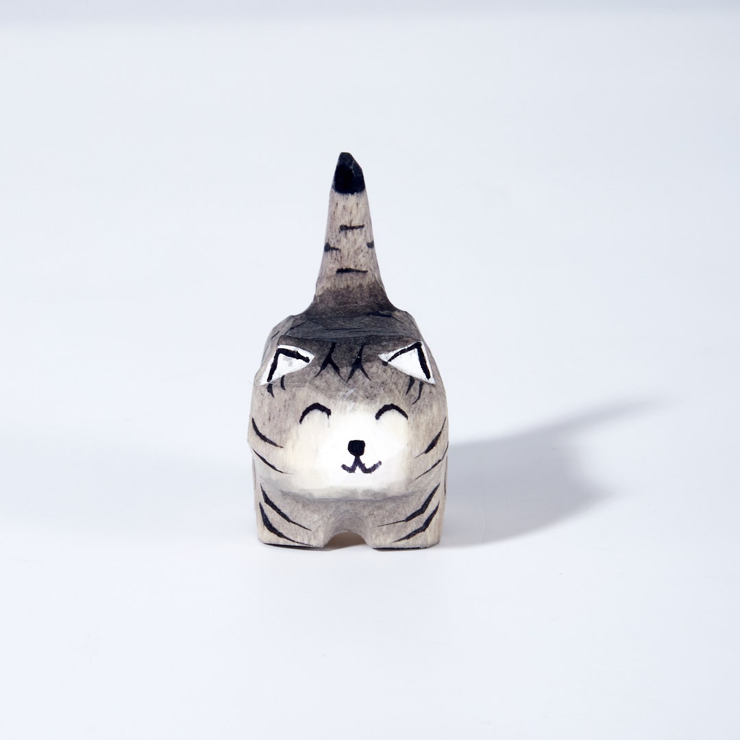 Sami Hand-carved Wooden Cat Wooden Figurines Wooden Animal Home Decor ...