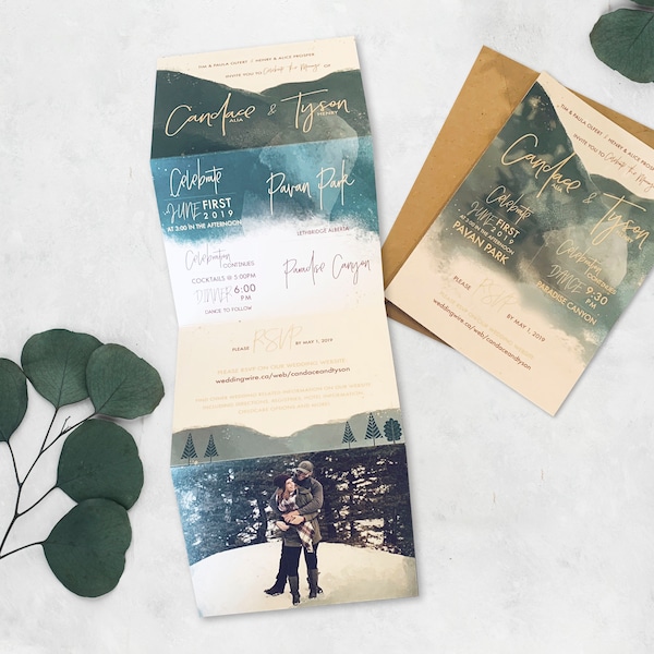 Tri Fold Wedding Invitations - Etsy