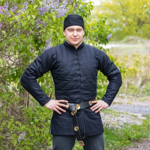 French Pourpoint - Woolen Jacket - 14th Century Woolen Gambeson - Late ...
