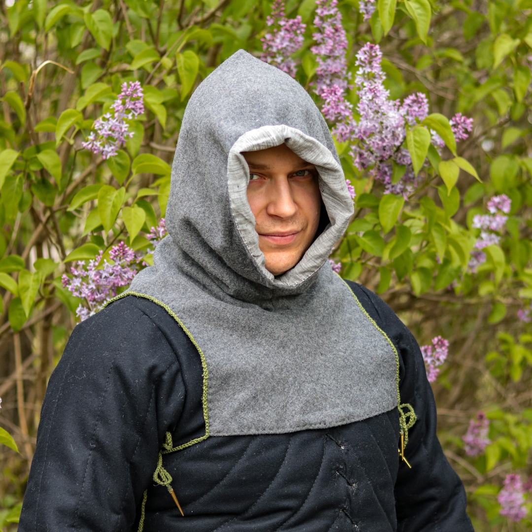 Liripipe Hood With Cords Wool & Linen 14th Century Gugel Chaperone for ...