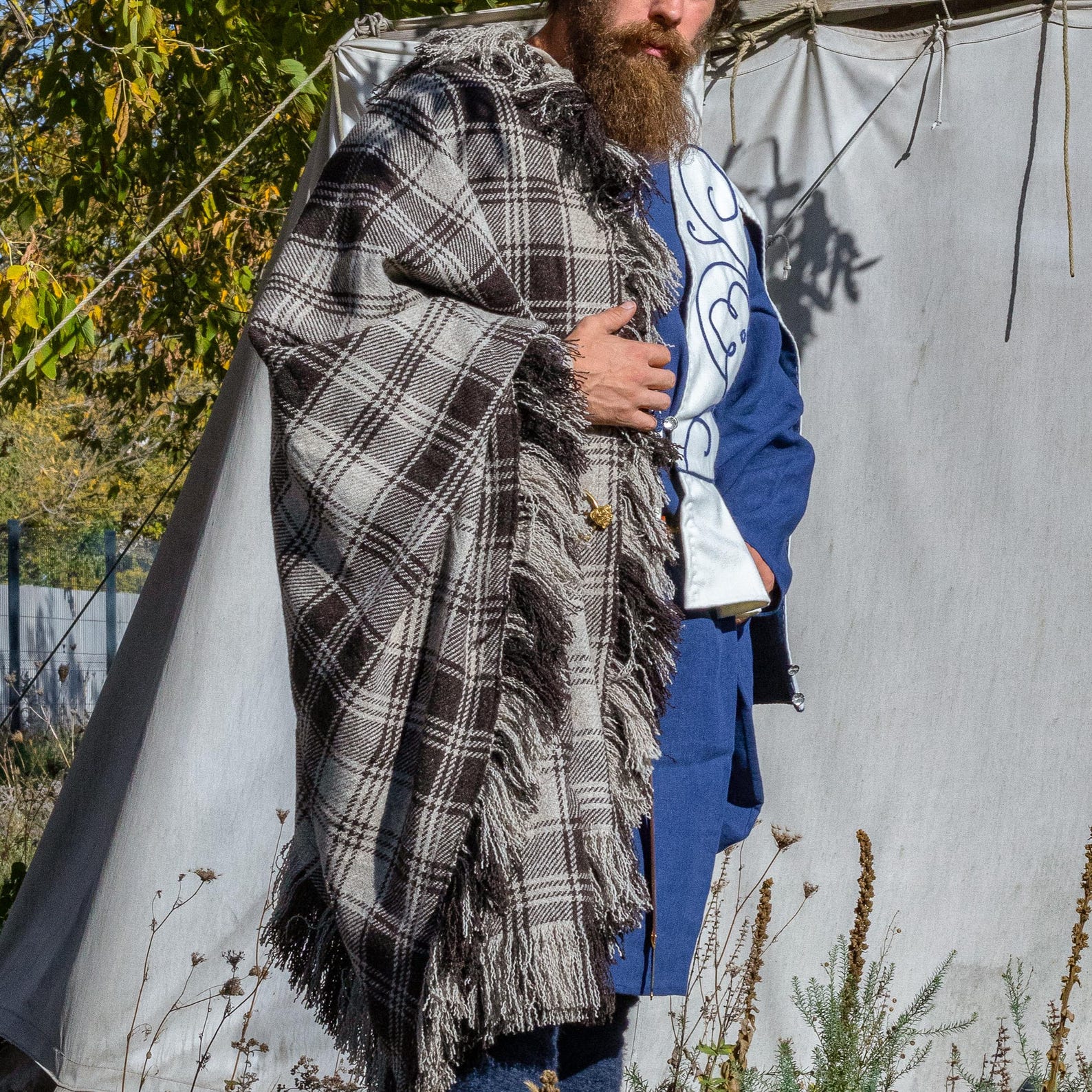 Irish Brat Cloak - Plaid Cape With Fringe - 100% Wool Mantle - Medieval ...