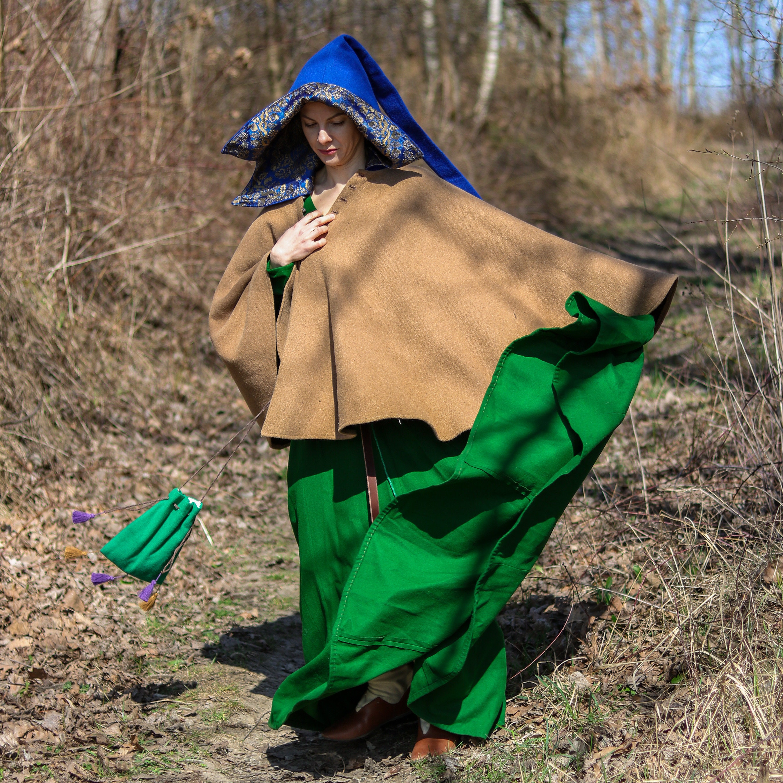 Short Circle Cloak Wool Medieval Pilgrim Cape Clothing - Etsy