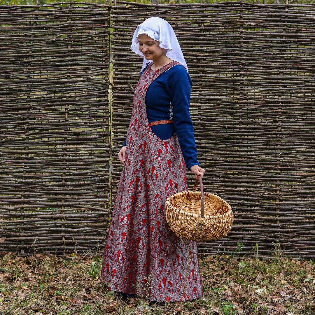 Patterned Surcote Lili - Overgown - Medieval Brocade Overdress ...