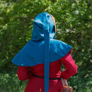 Womens Liripipe Cowl Wool and Linen Medieval Hood With A Pattern 14th ...