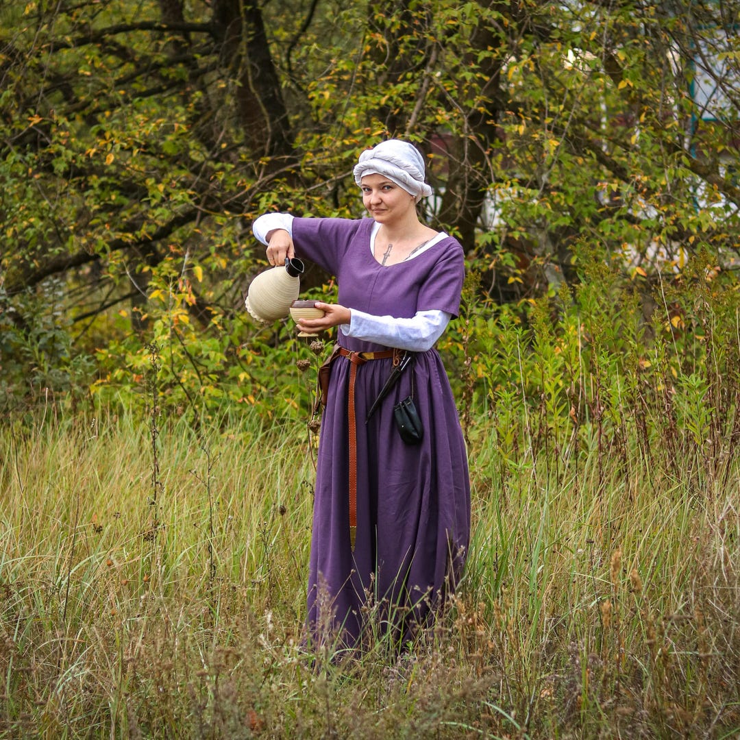Cotte Simple Eve - 100% Linen - Work & Everyday Medieval Kirtle - Short ...