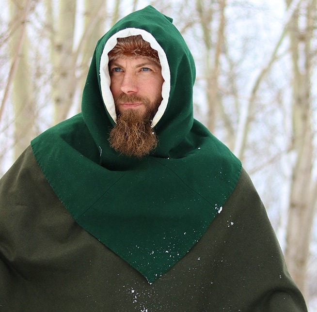 Skjoldehamn Hood Woolen Cowl for Viking LARP or Reenactment - Etsy