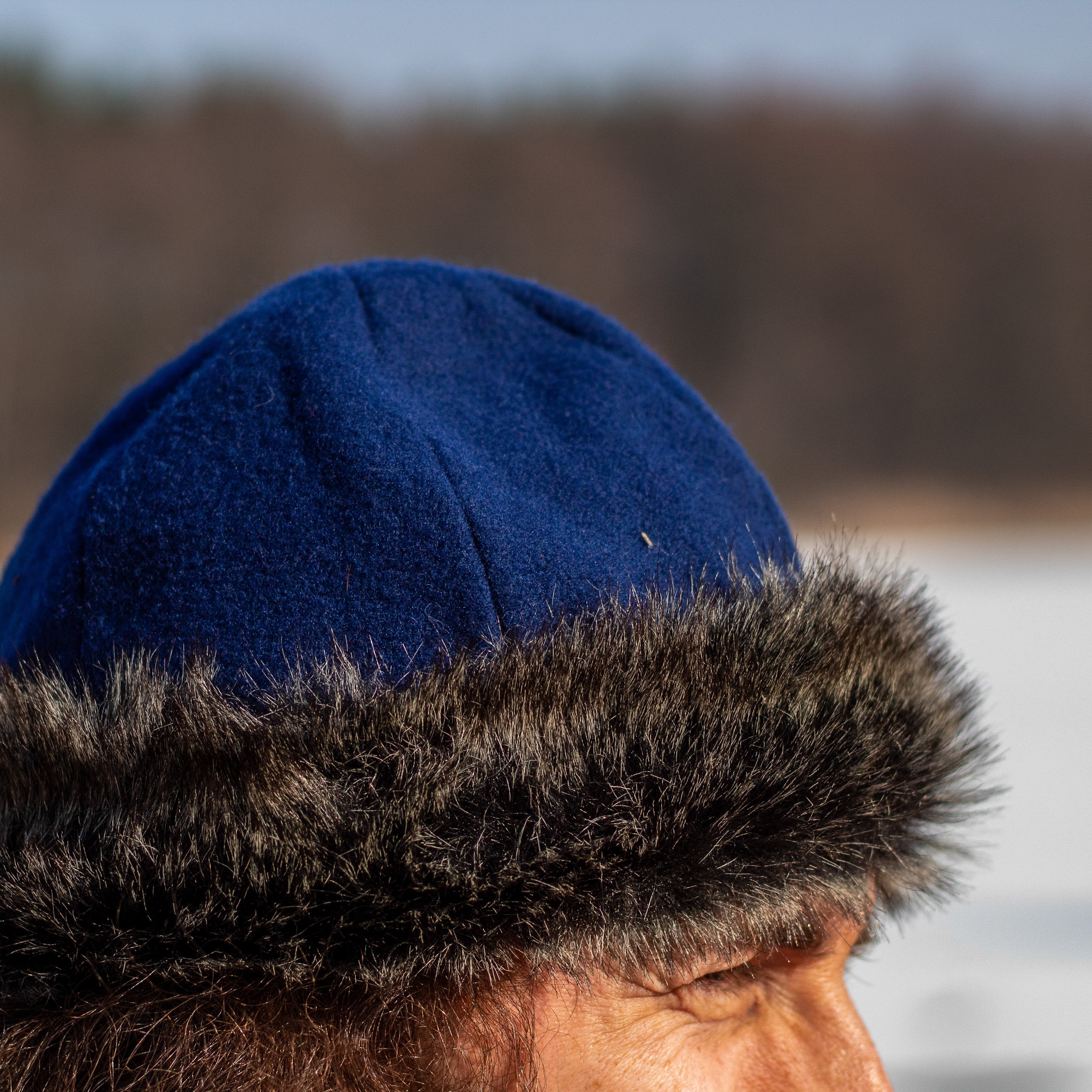 Early Medieval Round Birka Hat Wool & Natural Fur Trim Handmade for Men ...