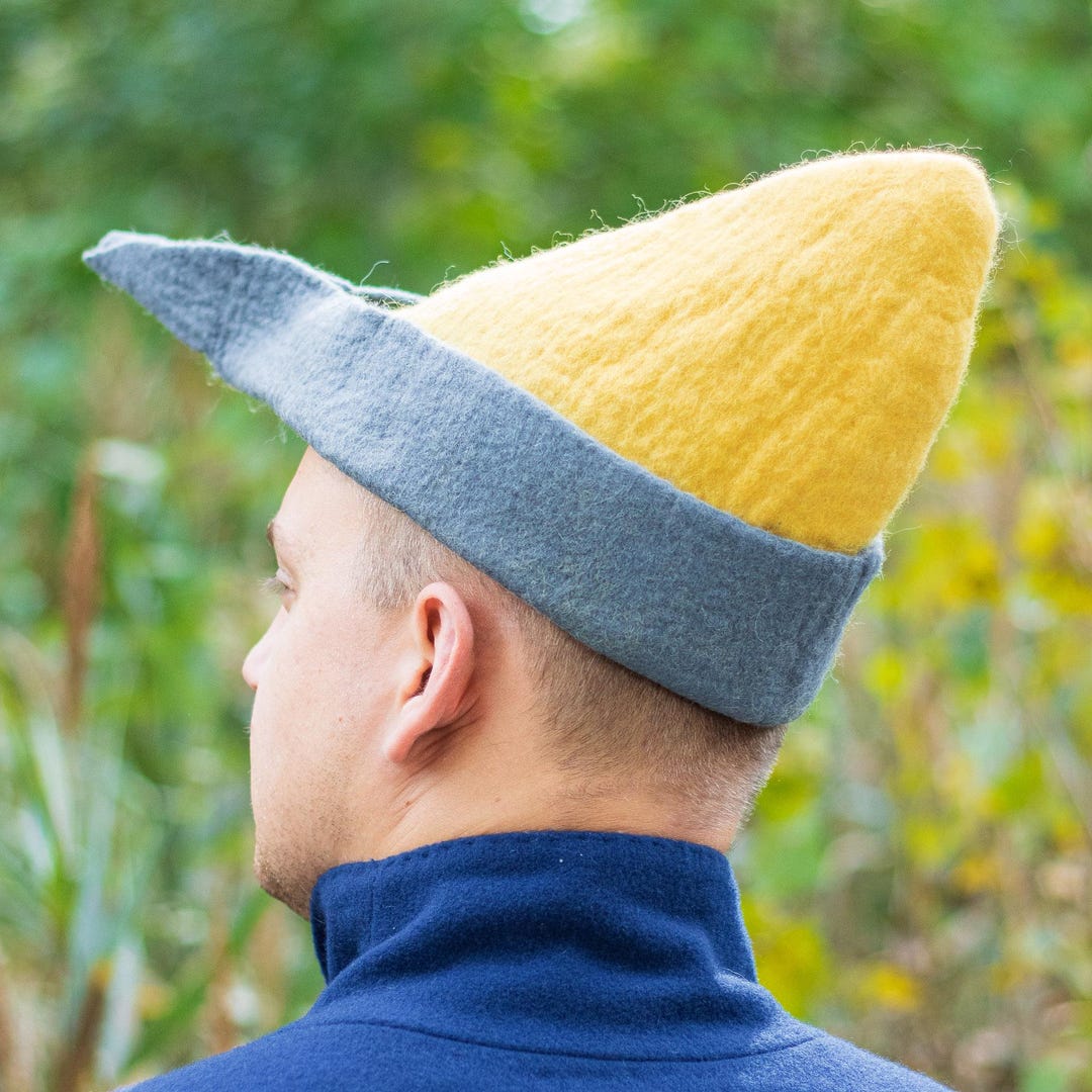 Medieval Felt Hat Dante - Bicolor Medieval Hat - Wool Headwear ...