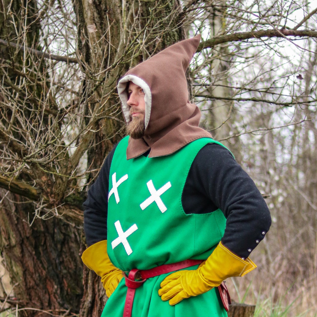 Early Medieval Hood - Cowl for 12th & 13th Century - Wool, Linen ...