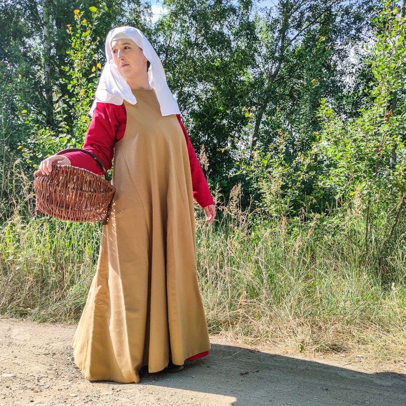 Woolen Surcote Overgown - Medieval Simple Overdress - Sleeveless ...