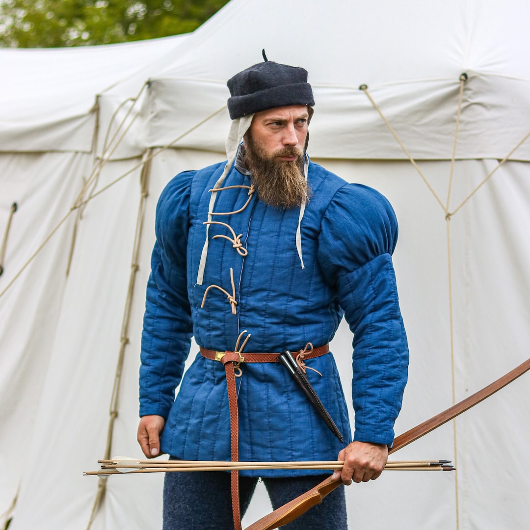 Linen Archer's Gambeson - 15th Century - Authentic Late Medieval ...