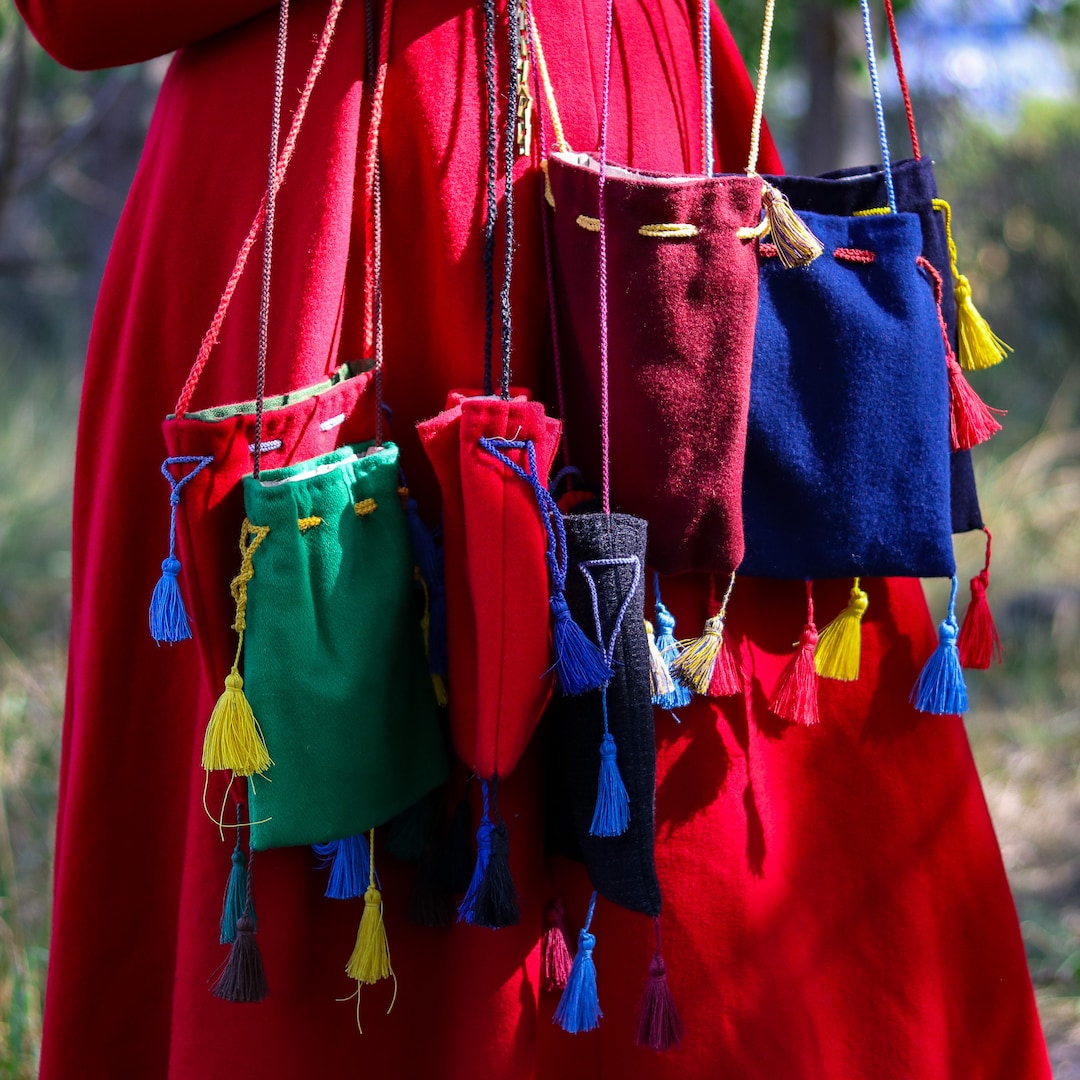 Pouch for Woman - Coin Purse - Natural Fabric - Woolen Purse - Medieval ...