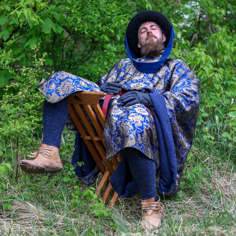 Houppelande - Patterned Brocade - Medieval Gown for Men - Court Dress ...