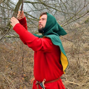 Early Medieval Men’s Hood Henry - Medieval Cowl With Buttons - 12th ...