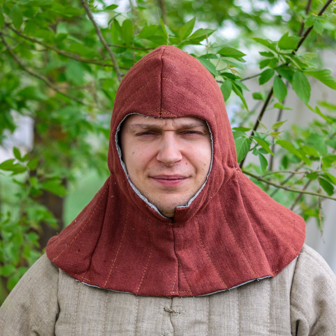 Medieval Padded Hood for Helmet, Chainmail Linen Arming Cap for Knight ...