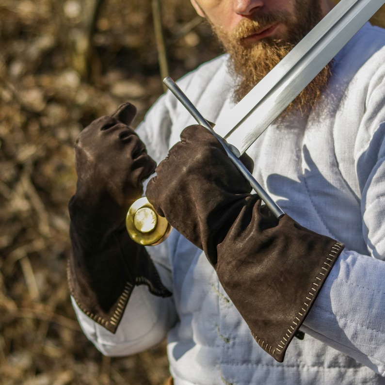Court Gloves - Men, Women - Authentic Leather - Medieval Gauntlets for ...