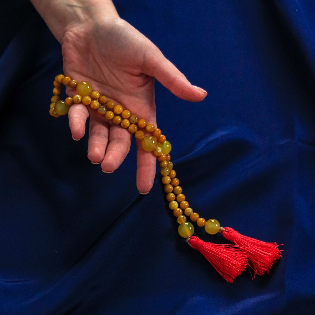 Agate Pater Noster Cord - Handcrafted - Unique Prayer Bead Strand ...