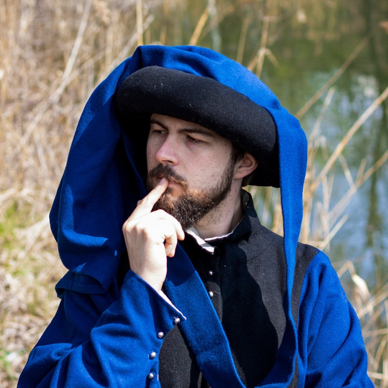 Woolen Chaperon Medieval Hat for Men Medieval & Renaissance Headwear ...