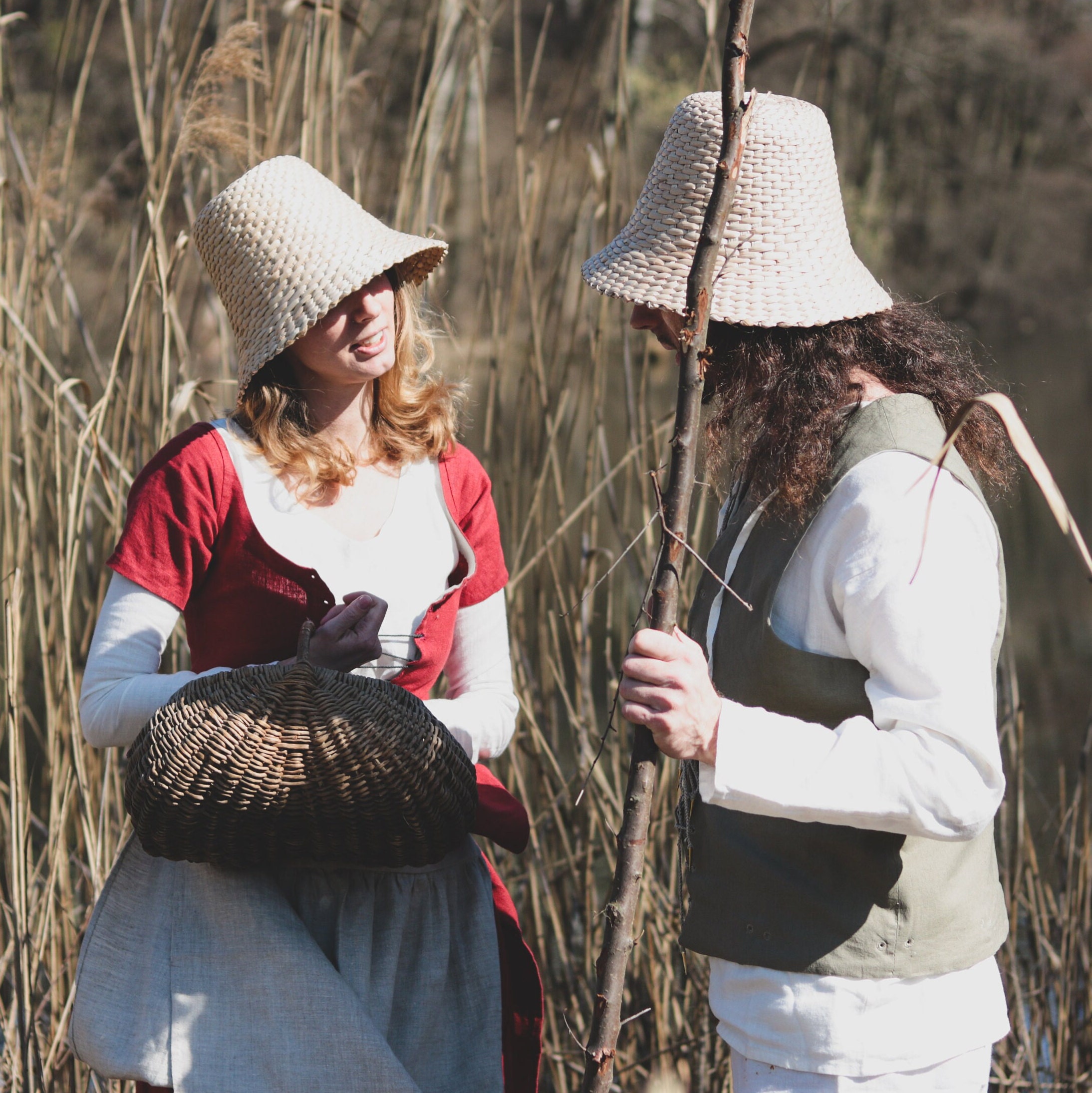 Bucket Straw Hat 100% Natural Reeds Broadleaf Cattail Rogożyna for ...