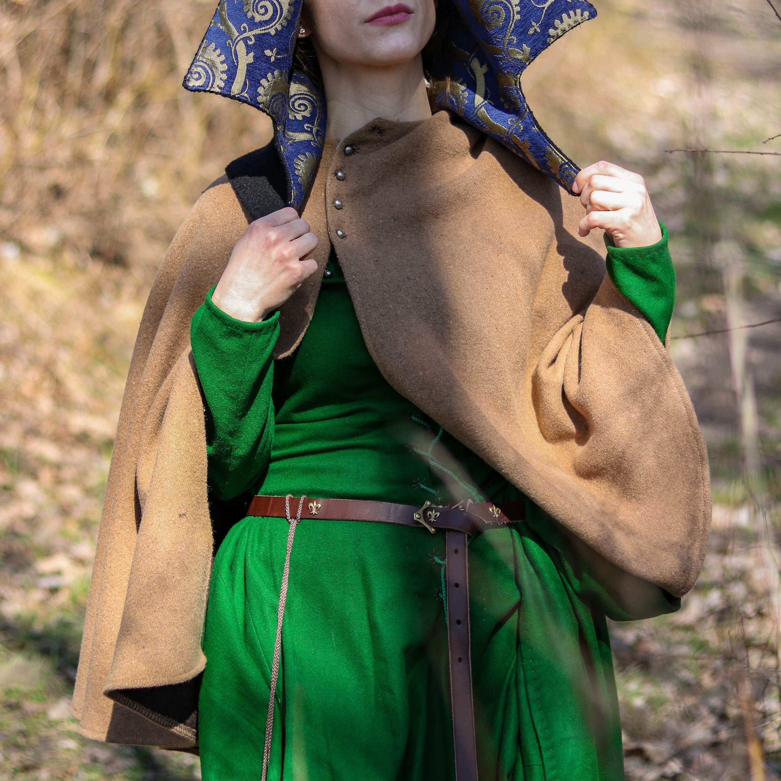 Short Circle Cloak Wool Medieval Pilgrim Cape Clothing - Etsy