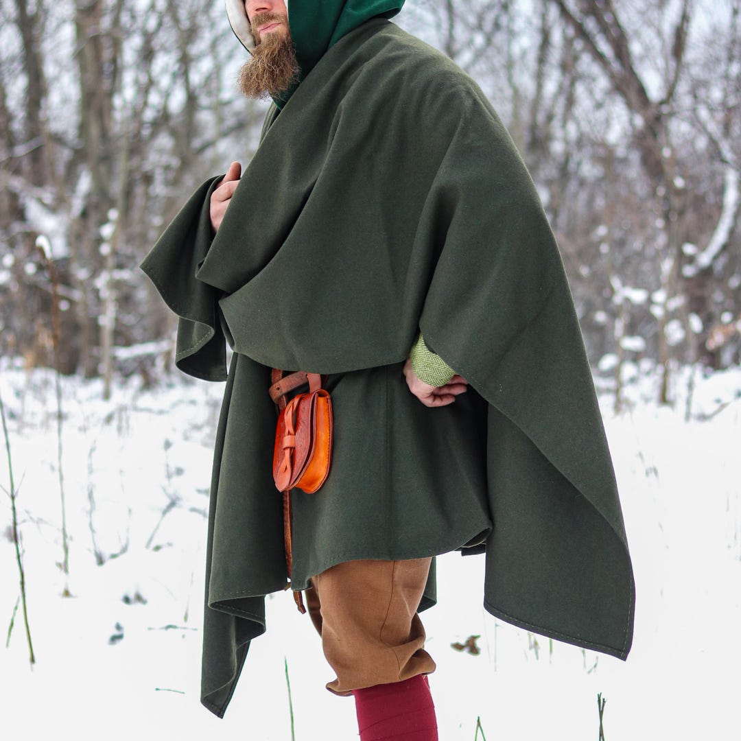 Viking Shawl - Wool Ruana - Wrap Cloak - Historical Celtic-inspired ...