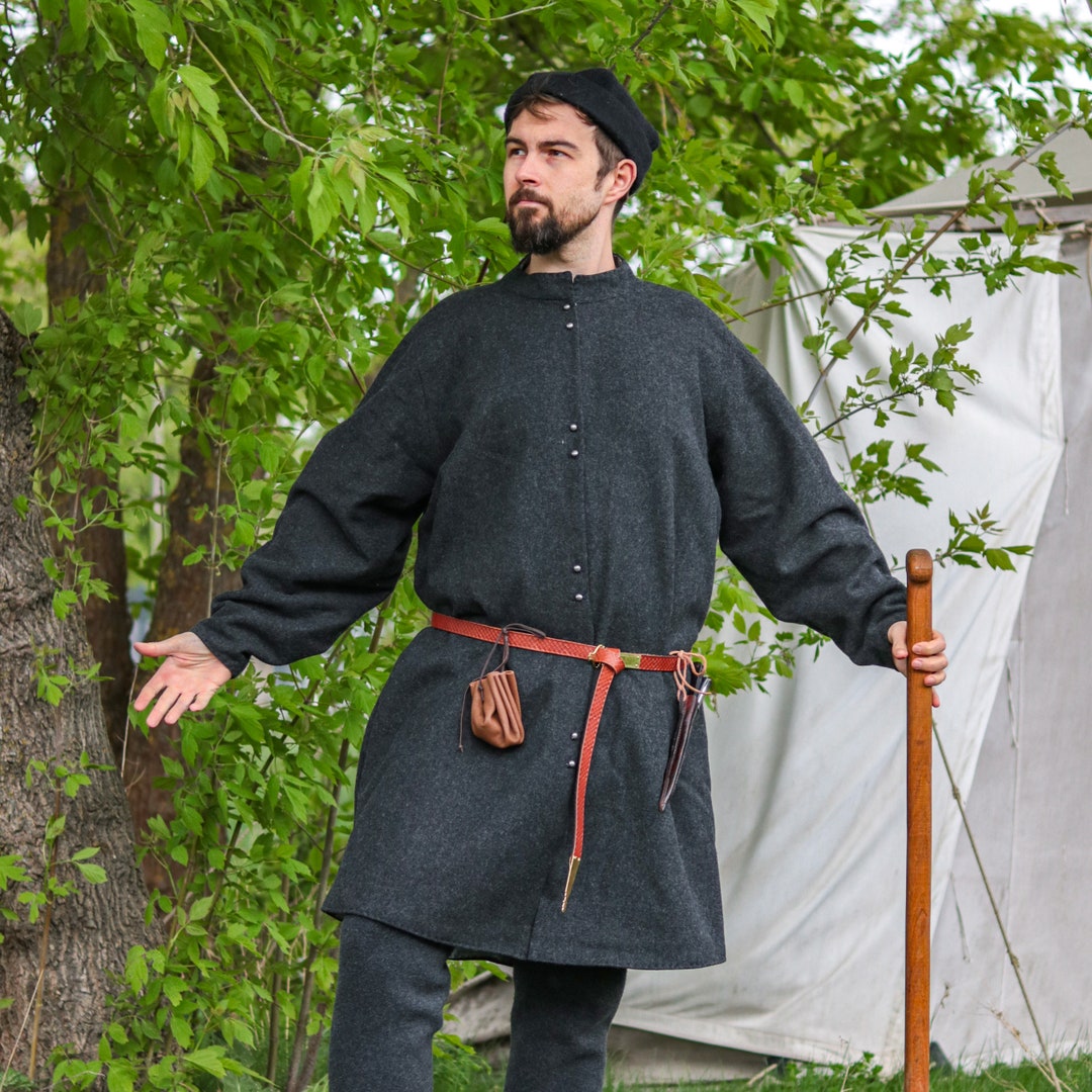 Medieval Robe - Wool & Linen - 15th Century Men’s Gown - Medieval ...