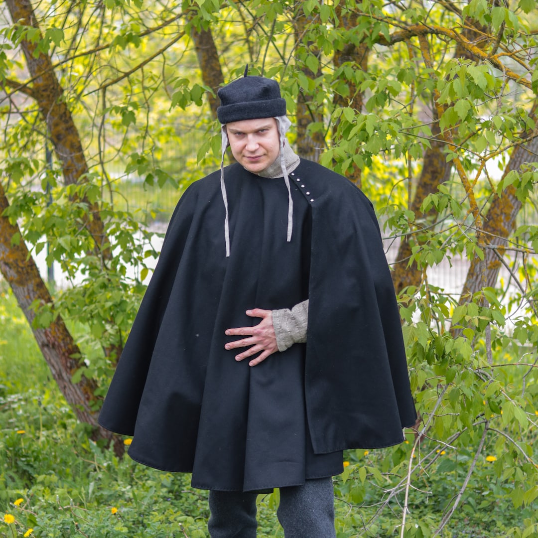 Full Circle Cloak - Medieval Pilgrim Cape From Wool - Reenactment ...