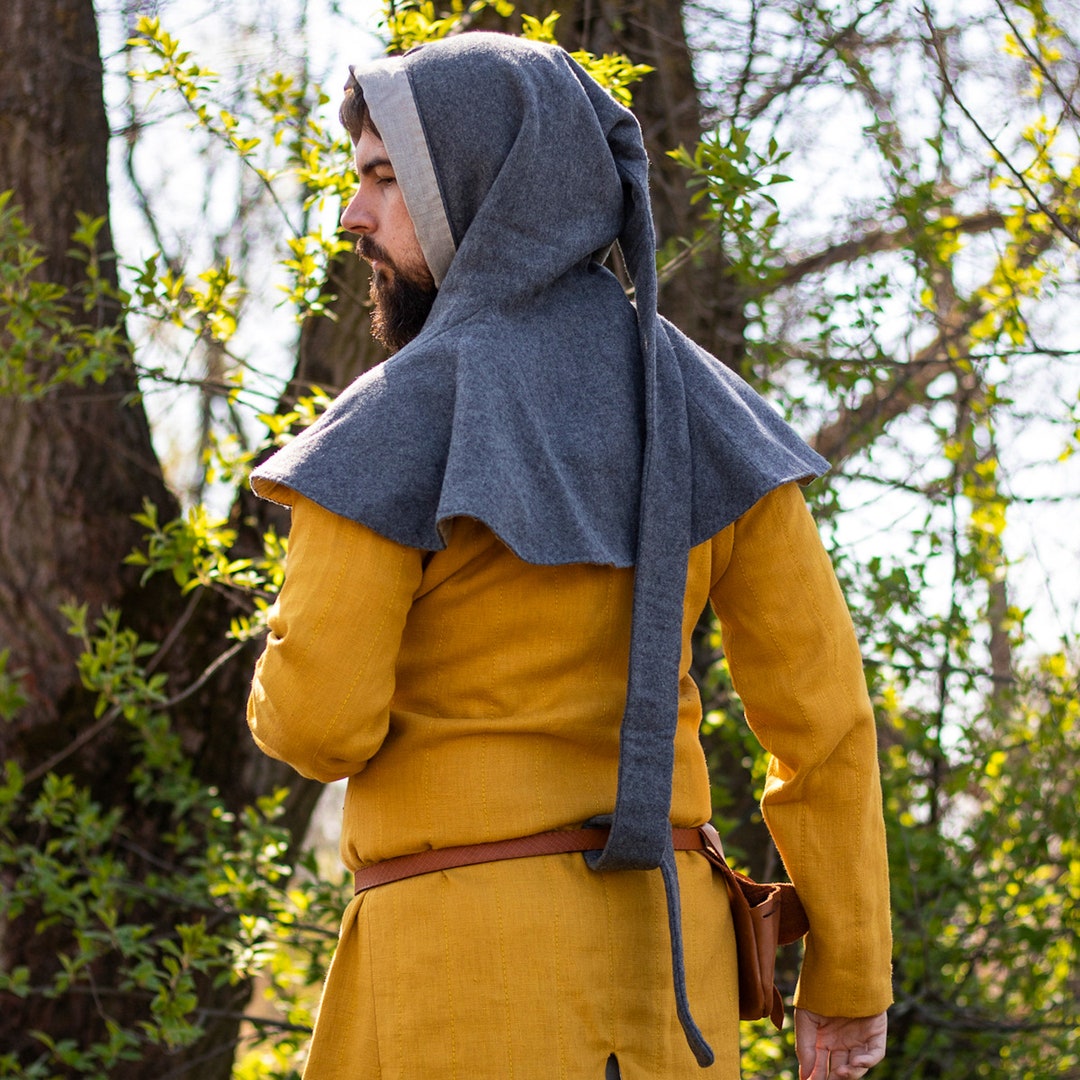 Liripipe Hood - Wool - Linen Cowl - 14th & 15th Century - Gugel ...