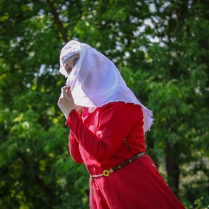 Medieval Veil - 100% Silk With Freshwater Pearls - Oval Veil With ...