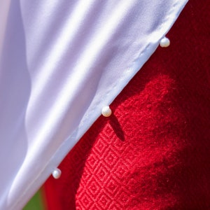 Medieval Veil - 100% Silk With Freshwater Pearls - Oval Veil With ...