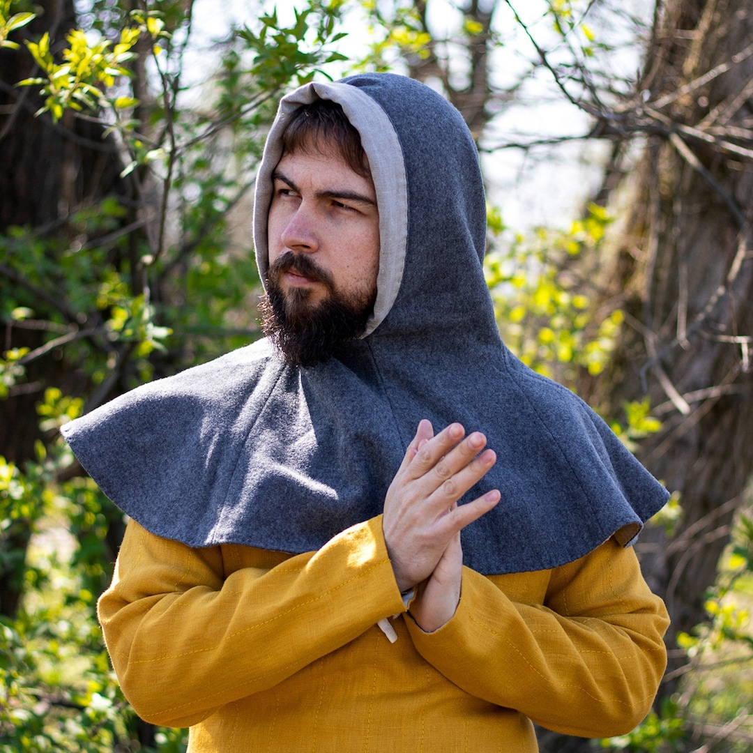 Liripipe Hood - Wool - Linen Cowl - 14th & 15th Century - Gugel ...