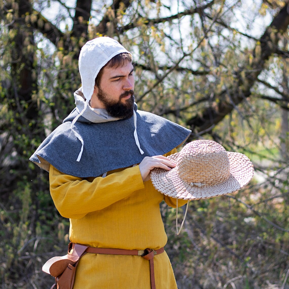 Liripipe Hood Wool Linen Cowl 14th & 15th Century - Etsy