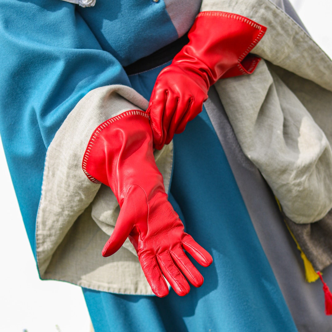 Court Gloves - Men, Women - Authentic Leather - Medieval Gauntlets for ...