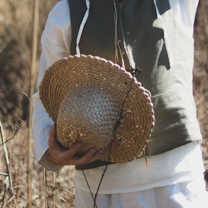 Braided Straw Hat - 100% Natural Reeds - Broadleaf Cattail - Rogożyna ...