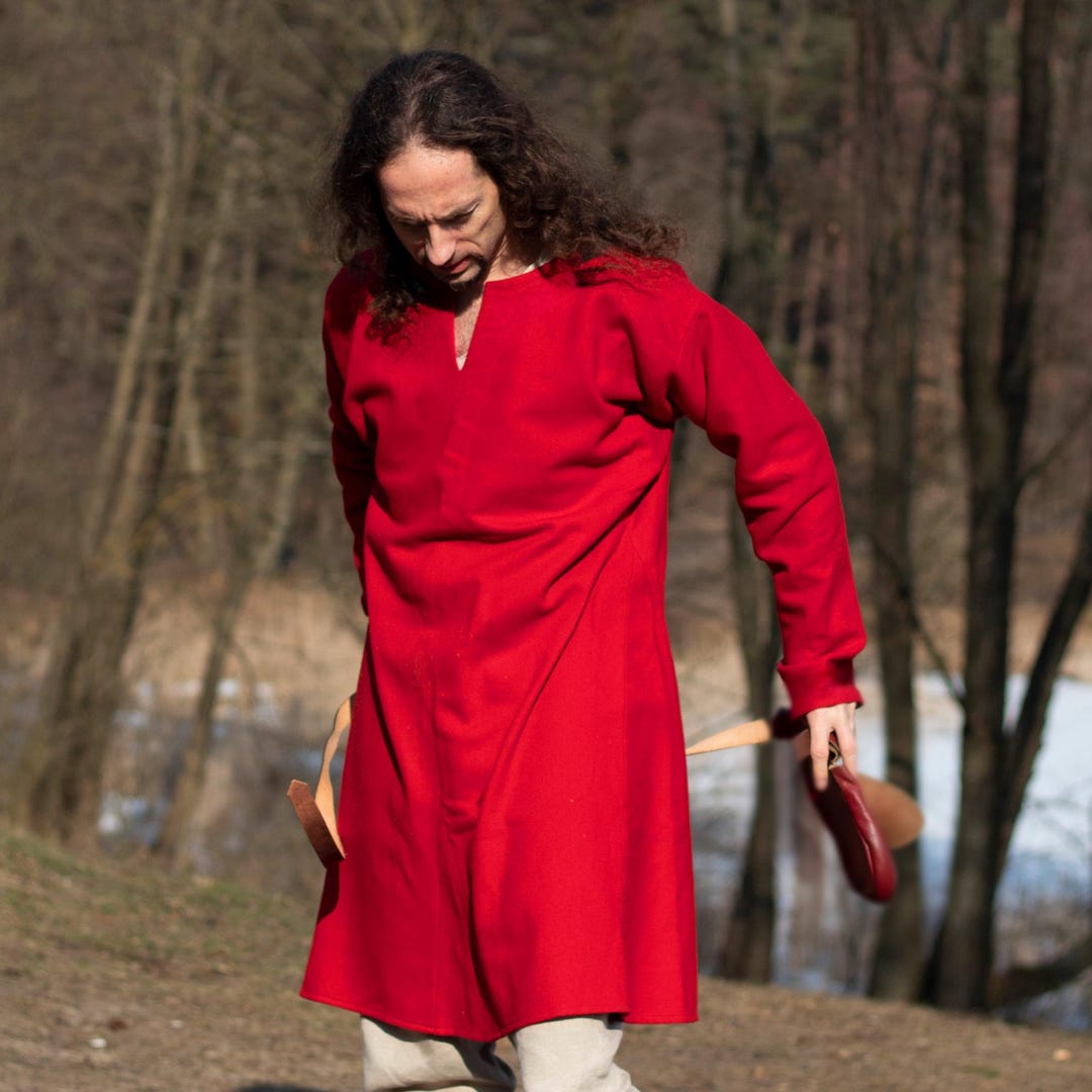 Woolen Skjoldehamn Tunic for Men - Viking Woolen Kirtle - Early ...